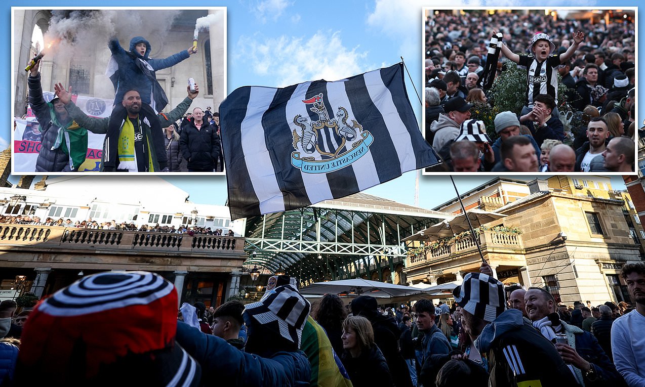 It's party time! Thousands of Newcastle fans take over Covent Garden ...