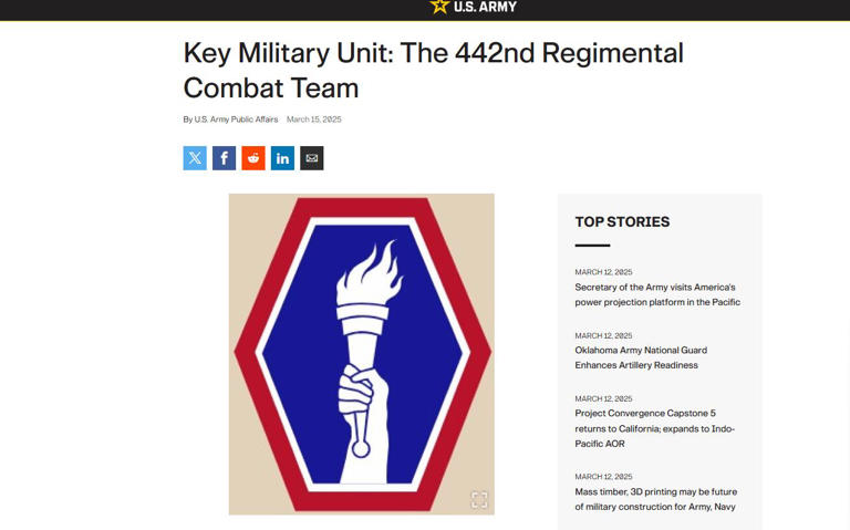 Following outcry, Army republishes web article on 442nd Regimental ...