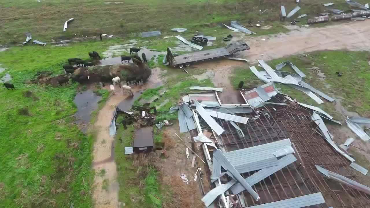 Stunning drone video shows damage across Alabama after tornado outbreak