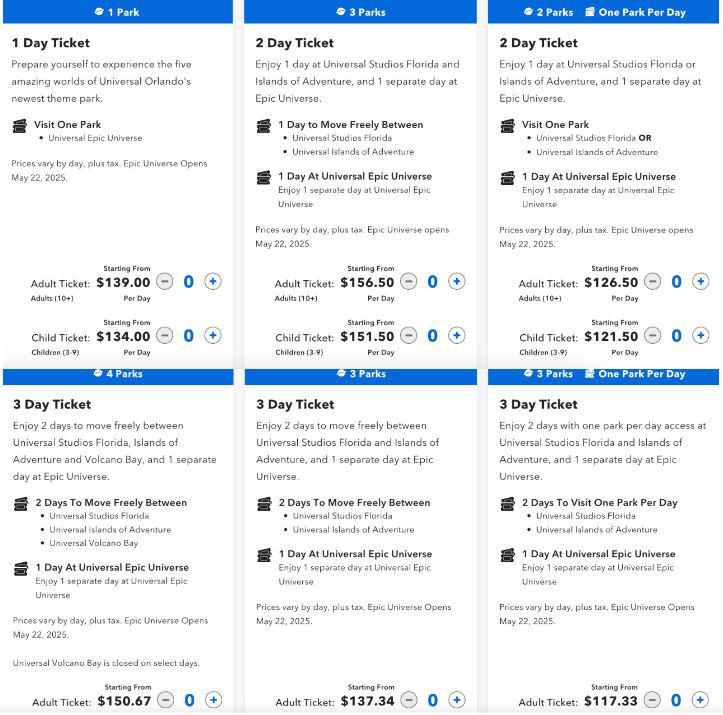 One Day Epic Universe Tickets Are Now Available