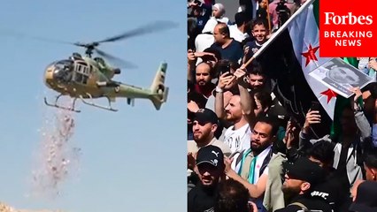 Helicopters Drop Flowers Over Crowd In Damascus On The Anniversary Of ...