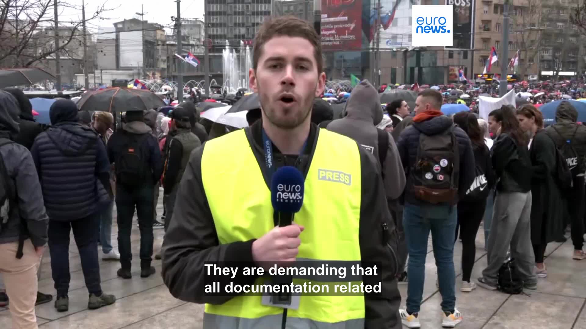 Tens of thousands gather in Belgrade demanding justice over deadly ...