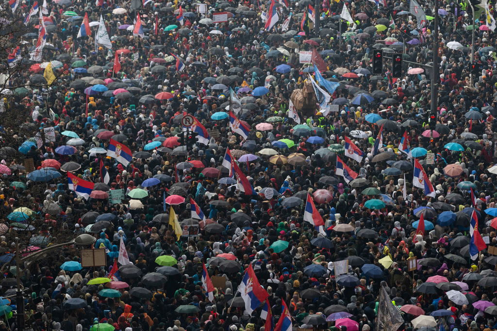 Over 100,000 people join protest rally in Belgrade against Serbia's ...