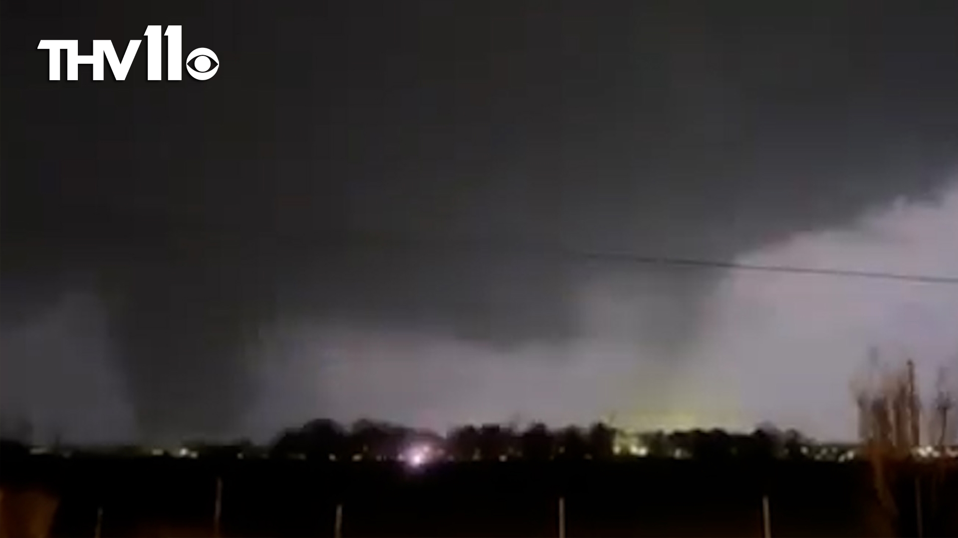 Footage of reported tornado near Newport, Arkansas