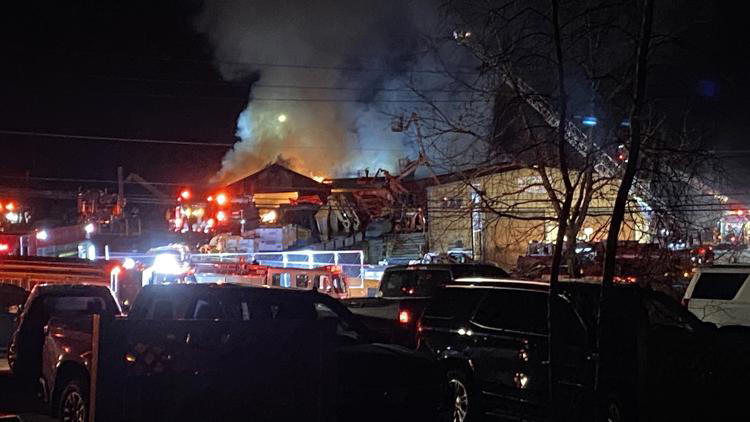 Structure fire in Scott Township