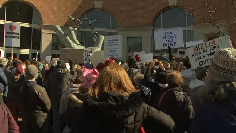 ‘Hands off NOAA': Crowd rallies against federal job cuts in Silver Spring