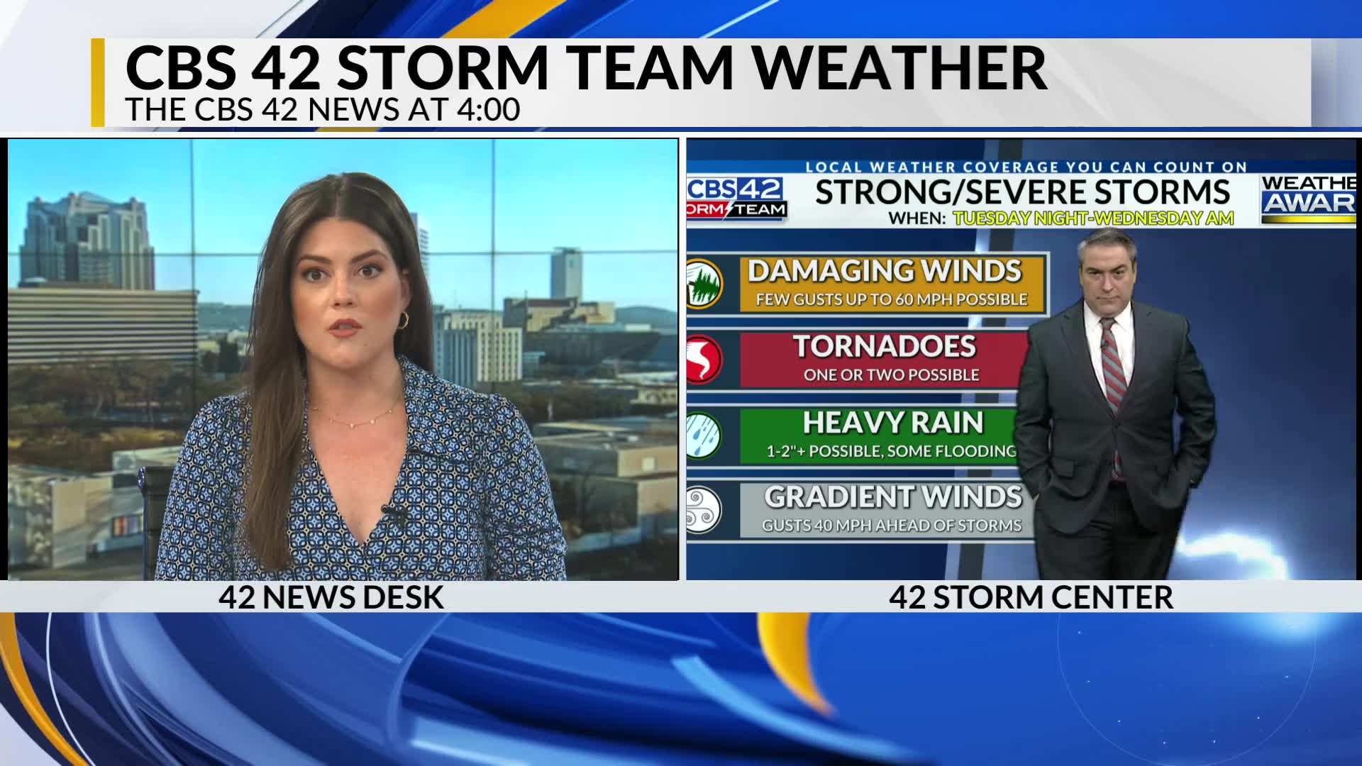 Weather Aware Tomorrow for Strong to Severe Storms With Damaging Winds ...