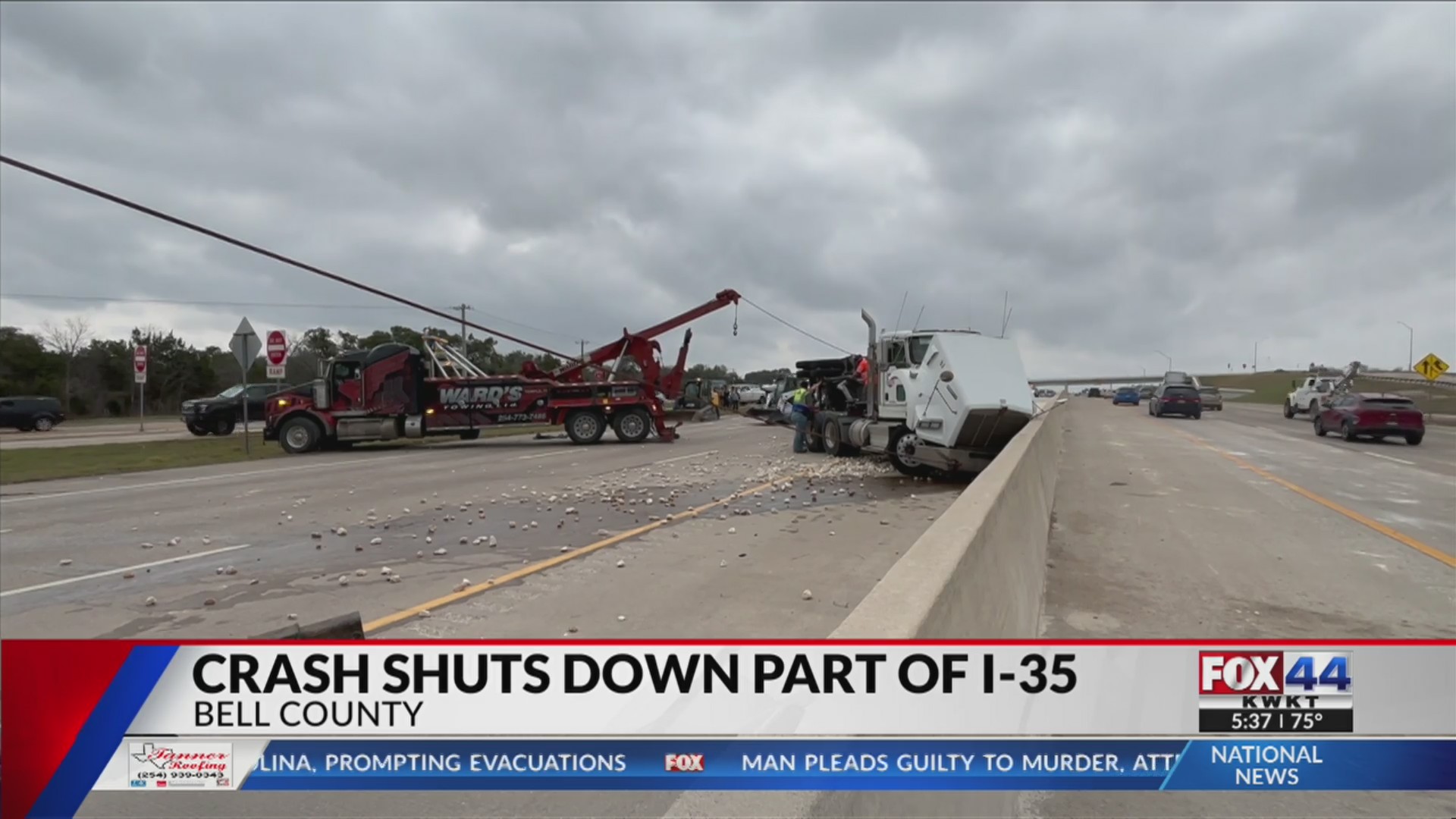 Crash involving gravel truck causes traffic delays