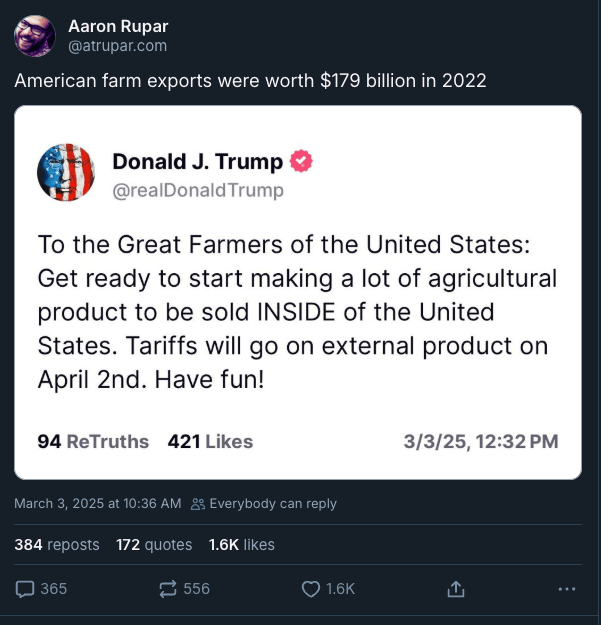 Trump's "Have fun!" may ring hollow to farmers