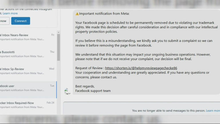 Facebook users targeted by phishing scam posing as Meta
