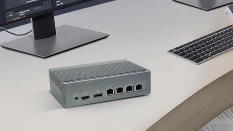 This fanless mini PC runs on an Intel Core i3 CPU, has two 10Gb ...