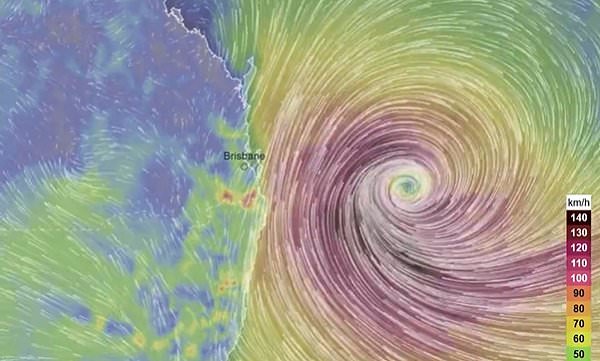 Map shows Tropical Cyclone Alfred bearing down on Australia