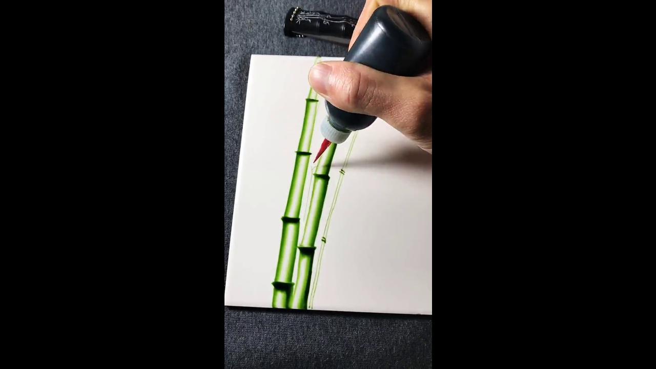 Illustrating Green Bamboo Art