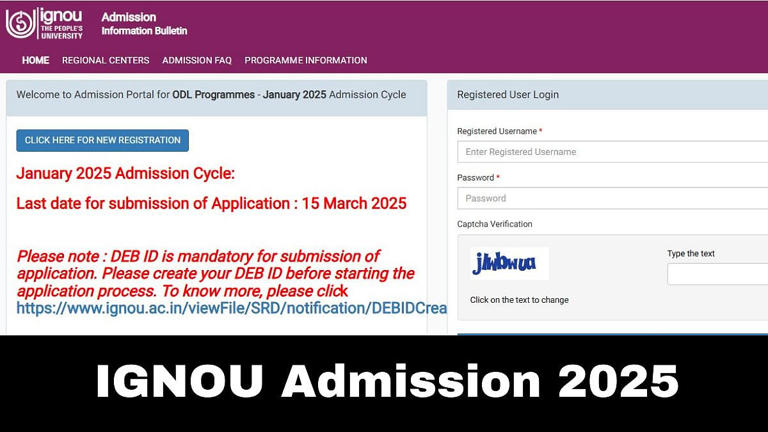 IGNOU Admission 2025: Registration Deadline Extended For All Programs ...