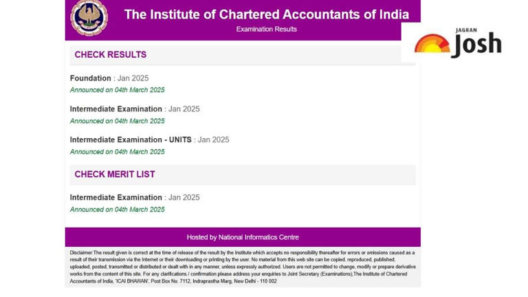 ICAI CA January Result 2025 OUT: Check List of CA Intermediate and ...
