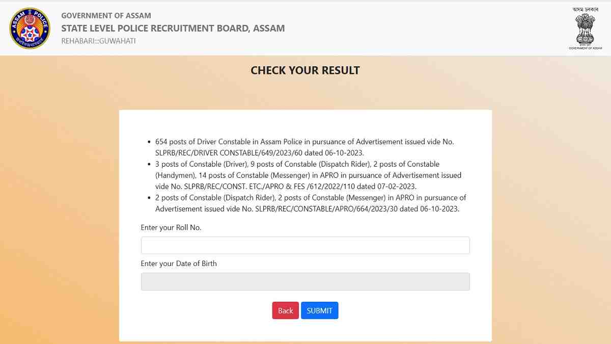 (Link Active) Assam Police Driver Result 2025 Out at slprbassam.in ...