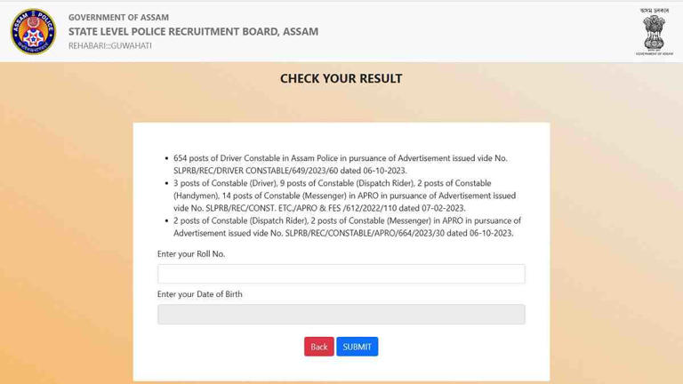 (Link Active) Assam Police Driver Result 2025 Out at slprbassam.in ...