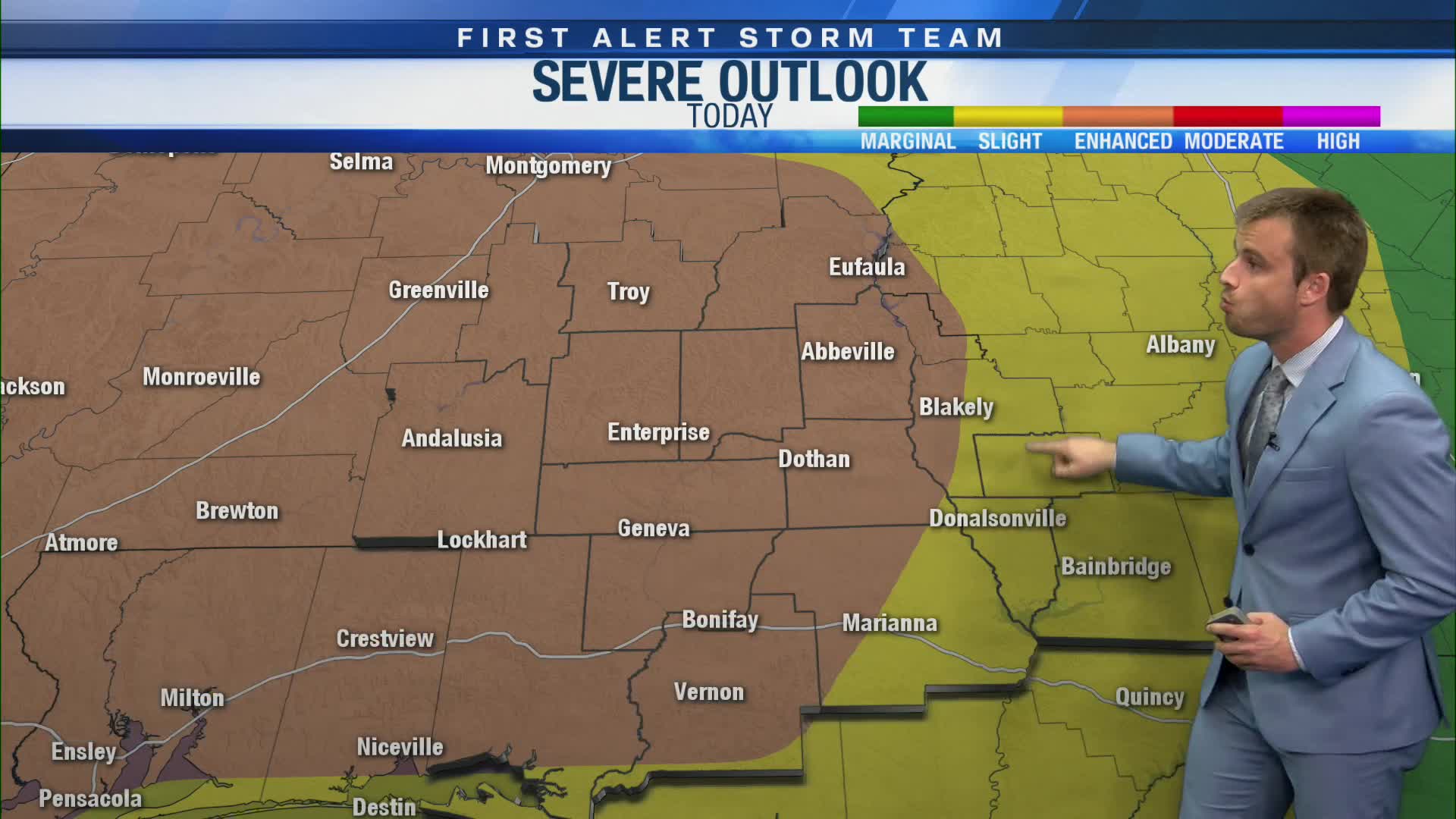 Level 3 severe weather risk in effect for Dothan, most Wiregrass cities