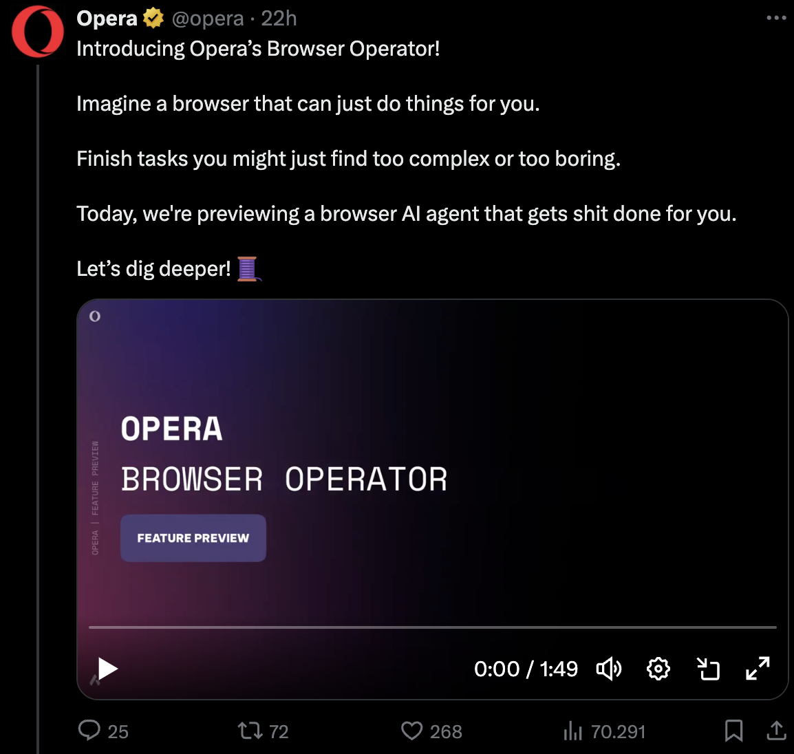 Opera presenta il Browser Operator: il suo agente AI nativo dedicato ...