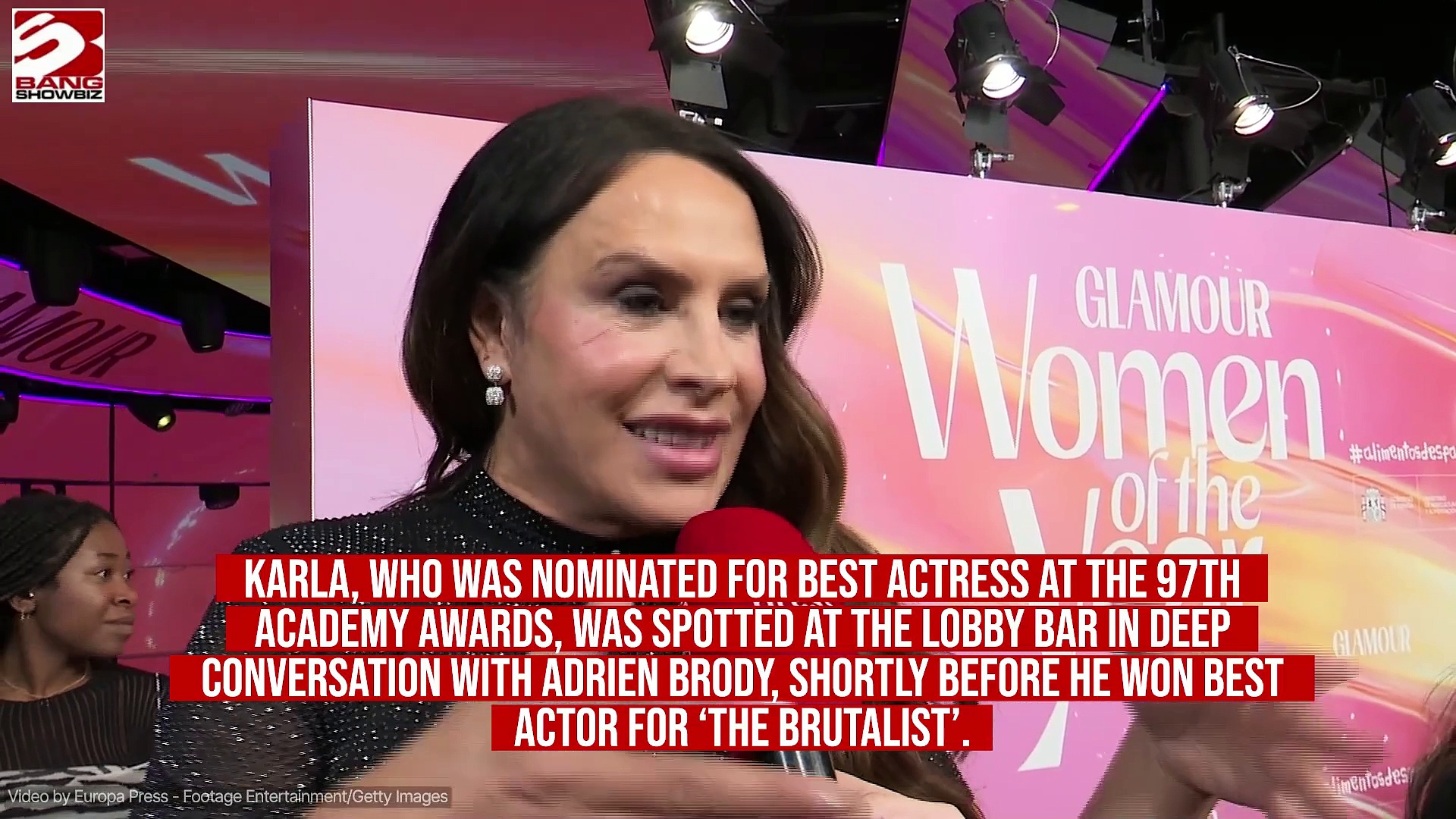 Karla Sofía Gascón appeared to have personal security at the Oscars