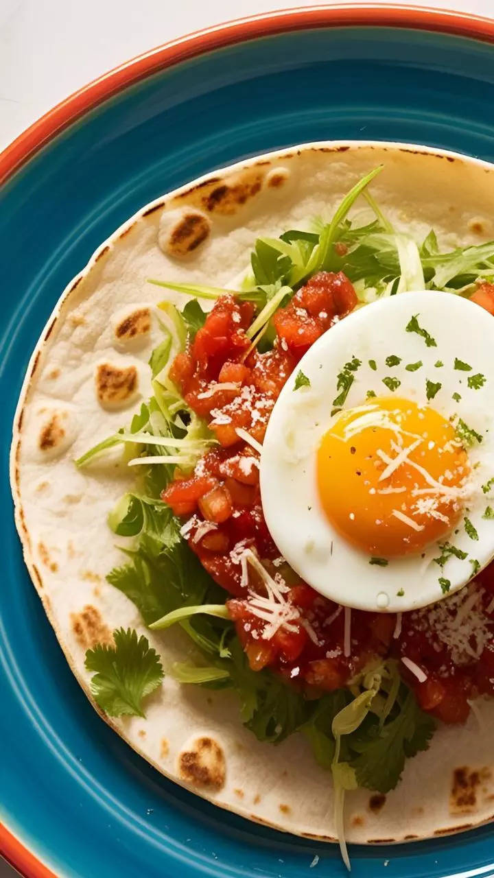 How to make high-protein Egg Avocado Tacos with leftover rotis