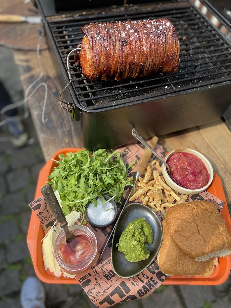 The Ultimate Fancy Burger: Crispy Porchetta Meets Sweet-Tangy Rhubarb ...