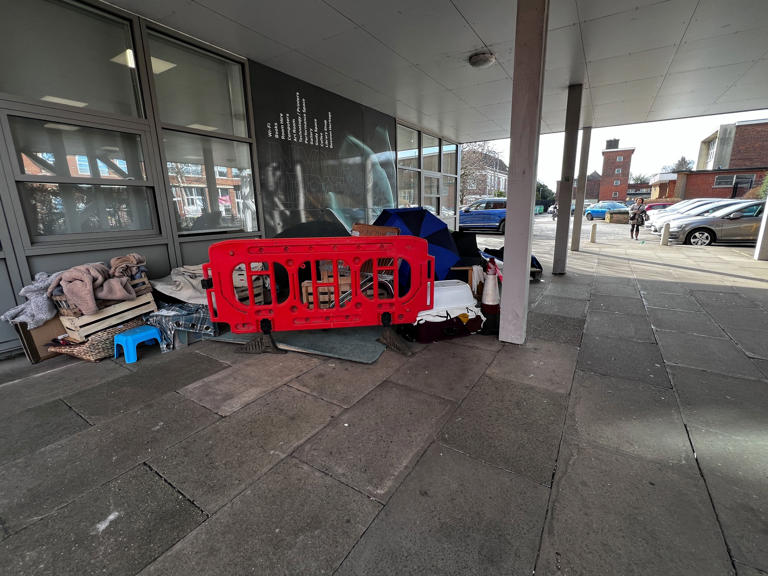 Parents' fury after homeless camp set up outside Nottingham primary school