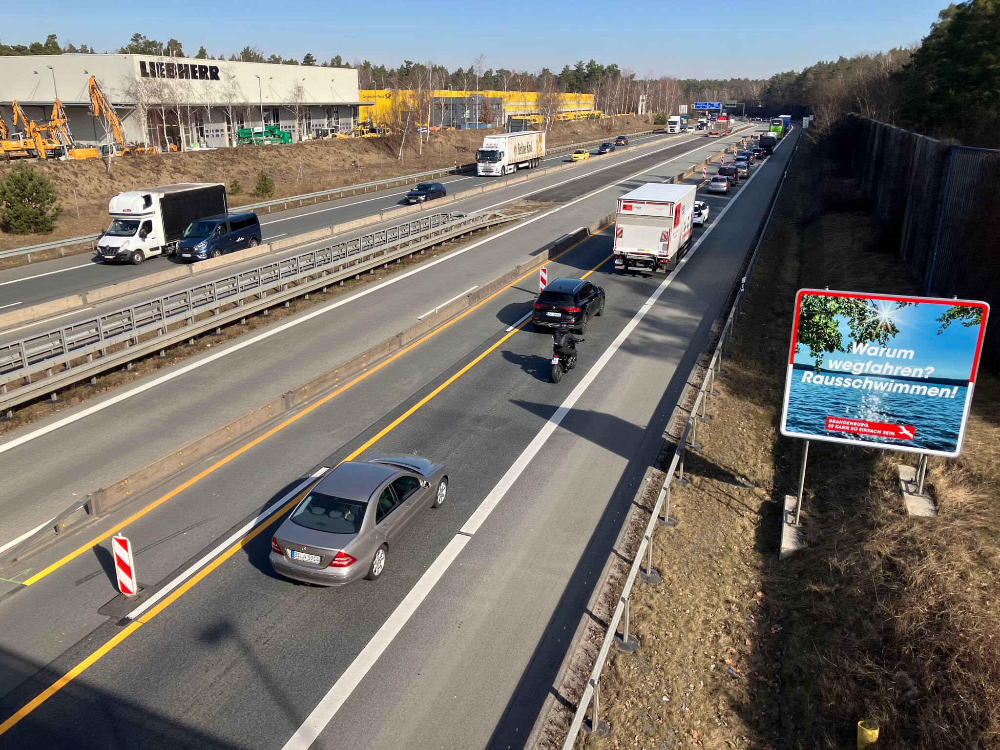 Avus-Baustelle Berlin: Kleinmachnow beherbergt Ausweich-Verkehr