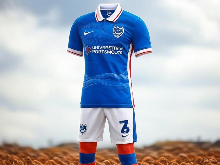 We asked AI to design new Portsmouth home, away and third kits for next ...