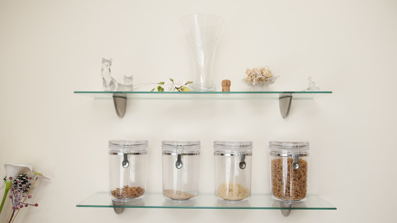 Tired Of Your Outdated Glass Shelves? Turn Them Into Faux Wood Instead