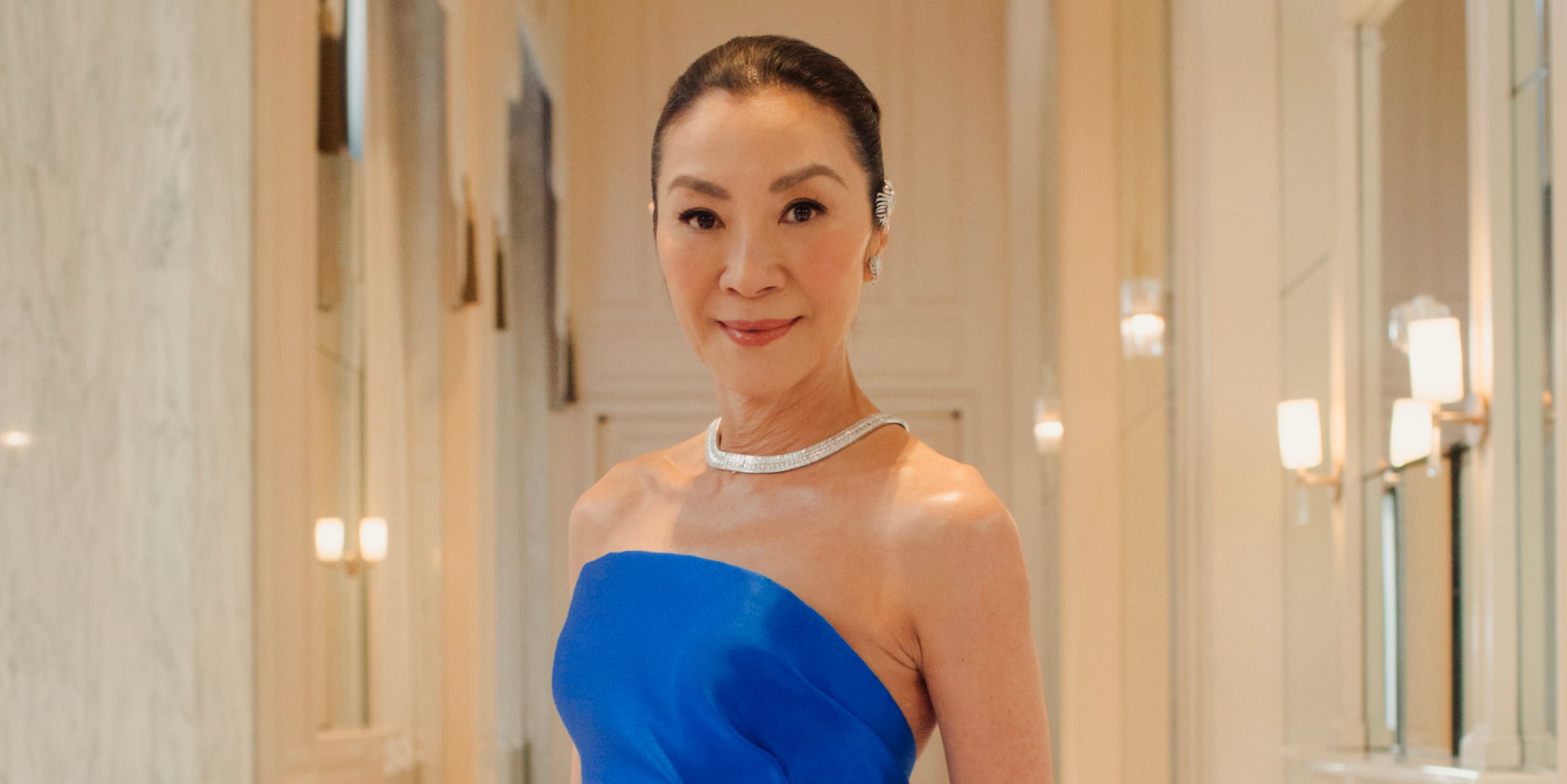 For Her 2025 Oscars Look, Michelle Yeoh Ventured into the Blue