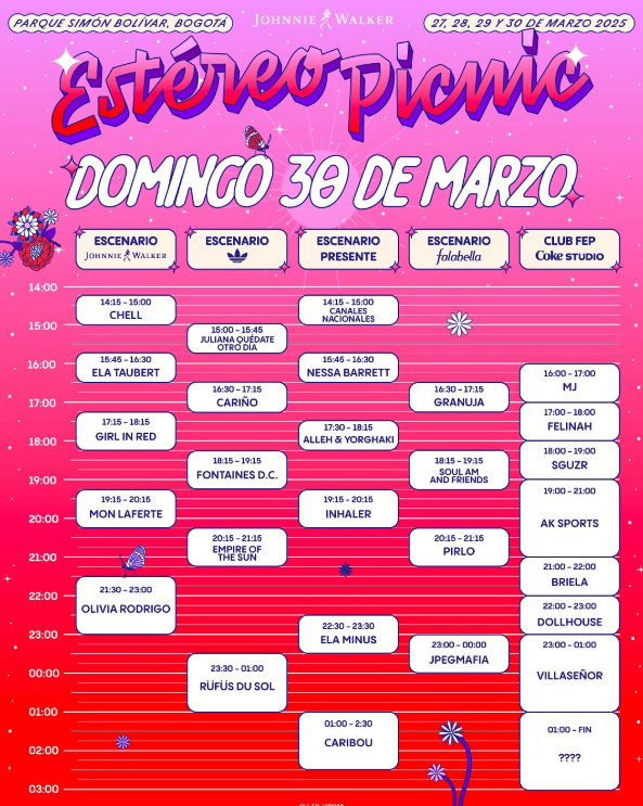 Estéreo Picnic 2025: horarios del festival, lineup y programación de artistas, por día