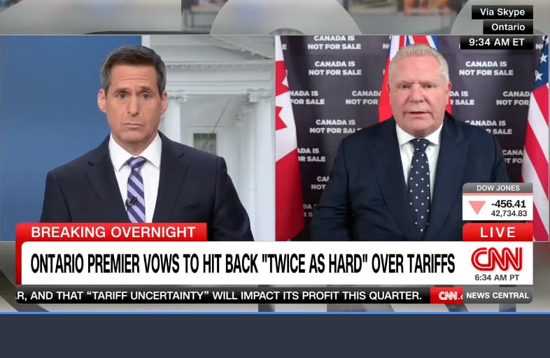 Canadian Leader Threatens to Cut Off Power to U.S.