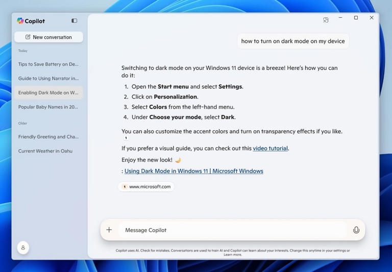 Microsoft repense Copilot pour Windows avec une toute nouvelle interface