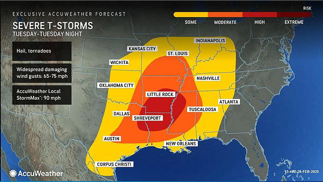 Life-threatening weather warnings issued across swath of US TODAY