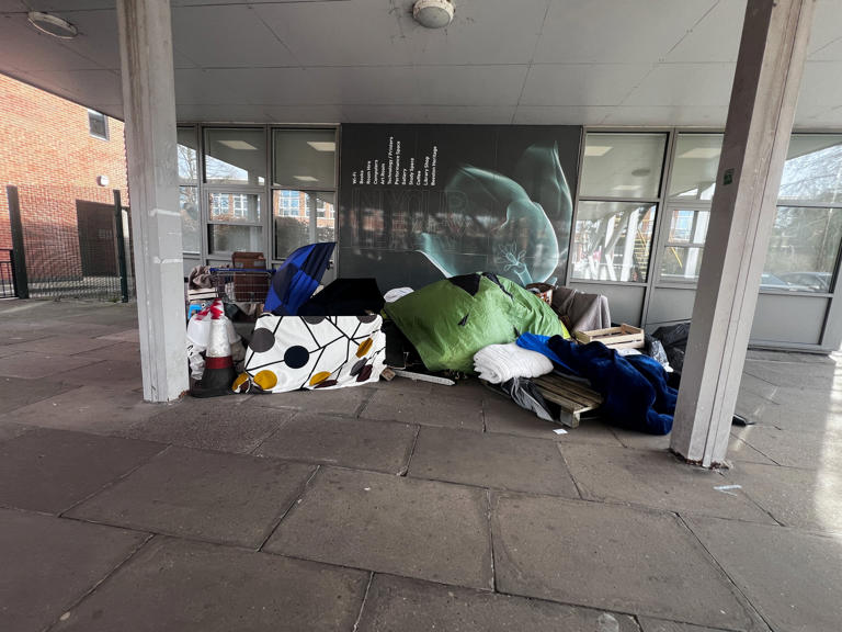 Parents' fury after homeless camp set up outside Nottingham primary school