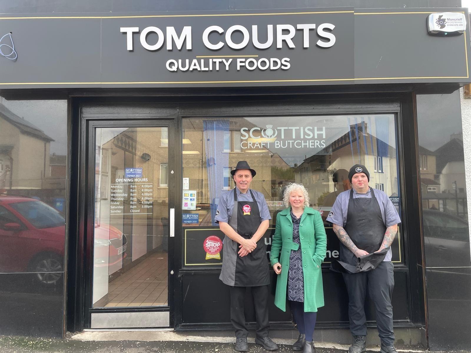 Claire Baker MSP visits new Tom Courts Lochore butchers shop during ...