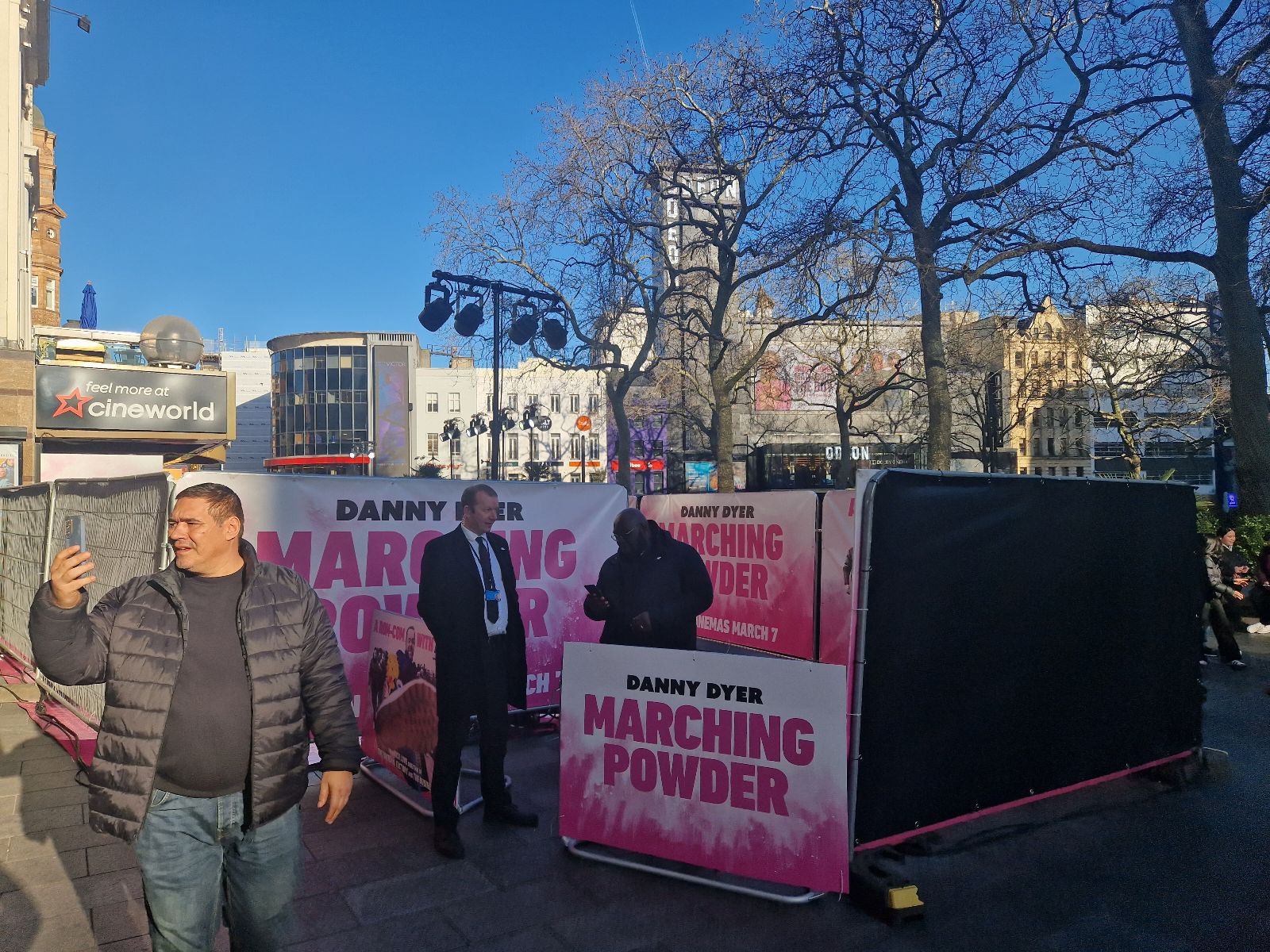 Marching Powder London premiere: Set up underway for tonight's premiere ...