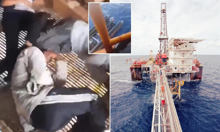 Dozens of shipwrecked migrants stranded on base of Med oil rig