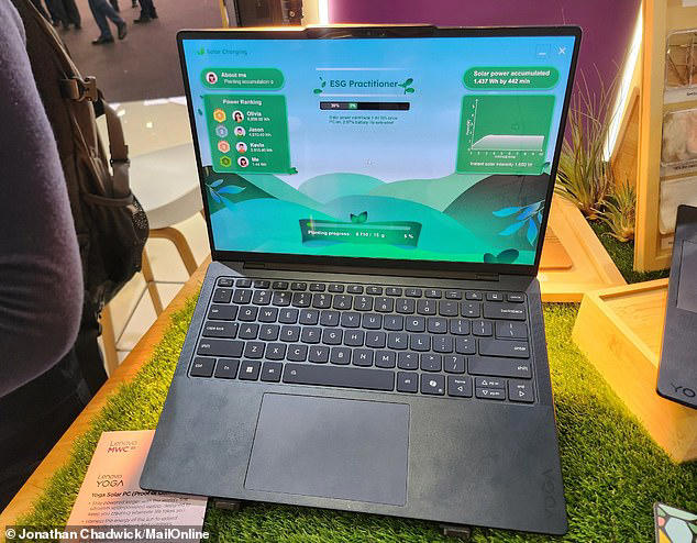 Now you can work from beach! Lenovo unveils solar-powered laptop