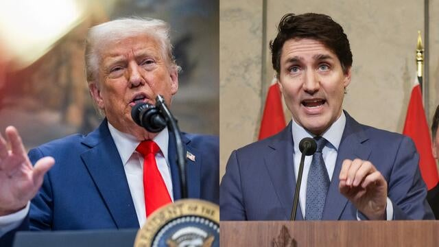 Trudeau slams Trump's tariffs as stocks plunge