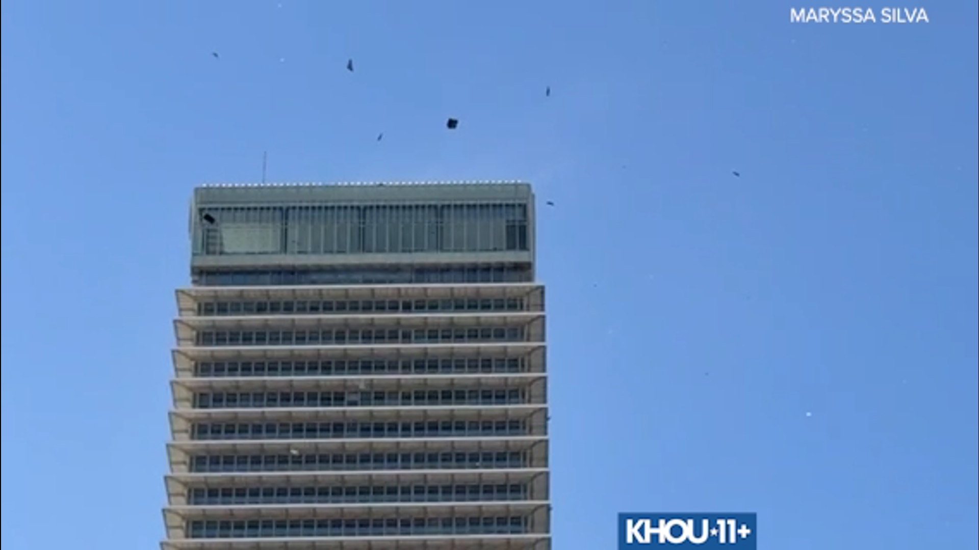Video shows debris fall from downtown Houston high-rise