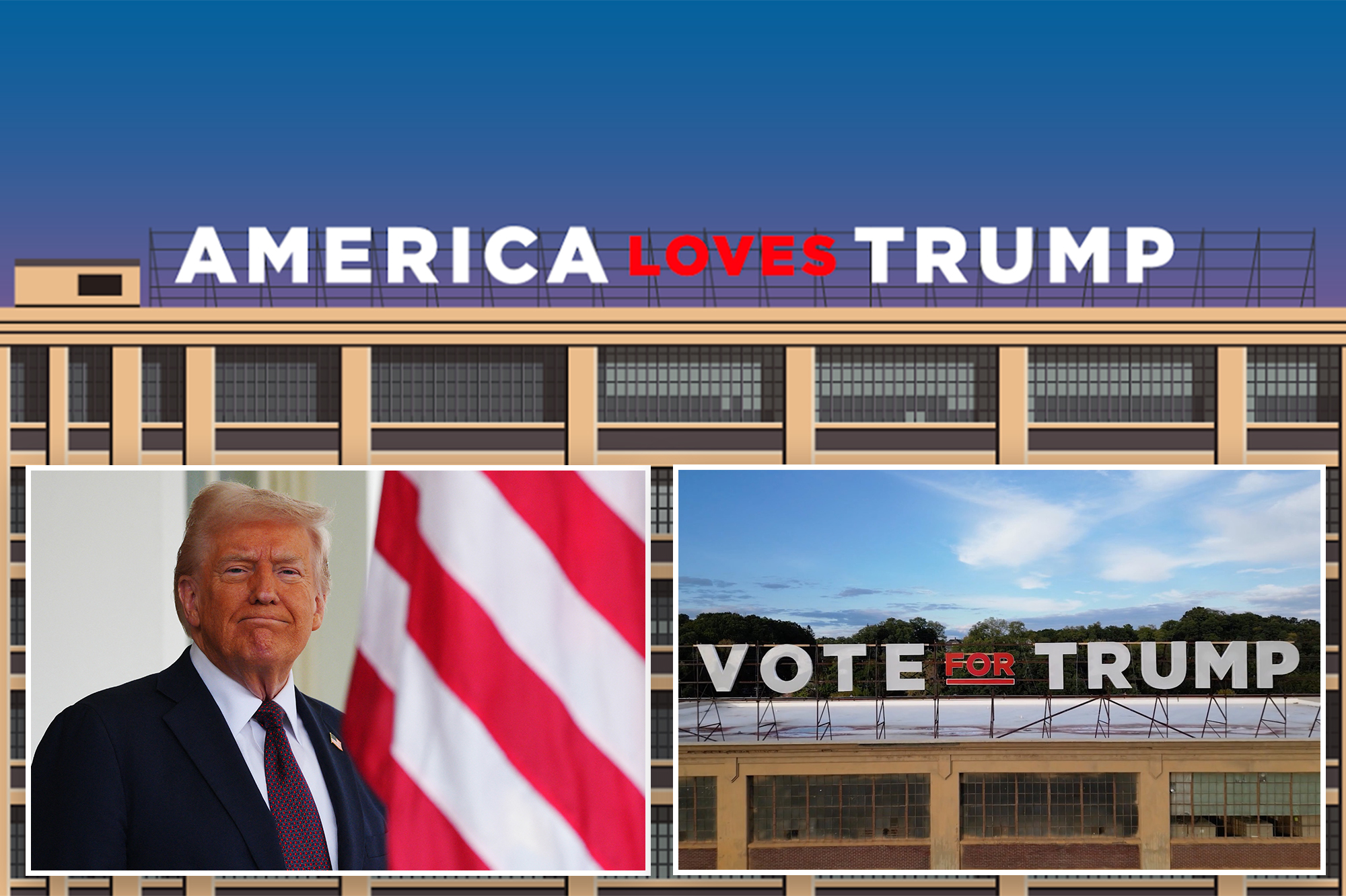 Battle over ‘inspirational’ new pro-Trump sign ignites in NY court ...