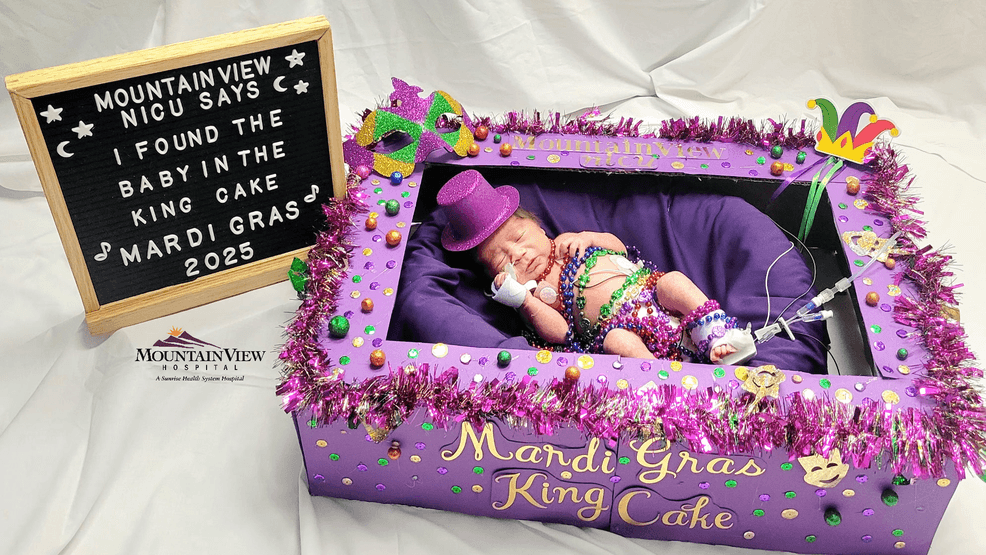 Mardi Gras spirit lights up MountainView Hospital's NICU unit