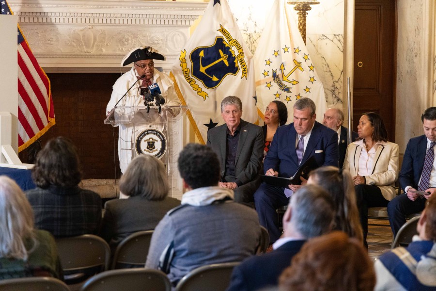 Portrait depicting 1st Rhode Island Regiment on display at State House