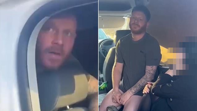 Furious wife catches husband with mistress in the back of a van