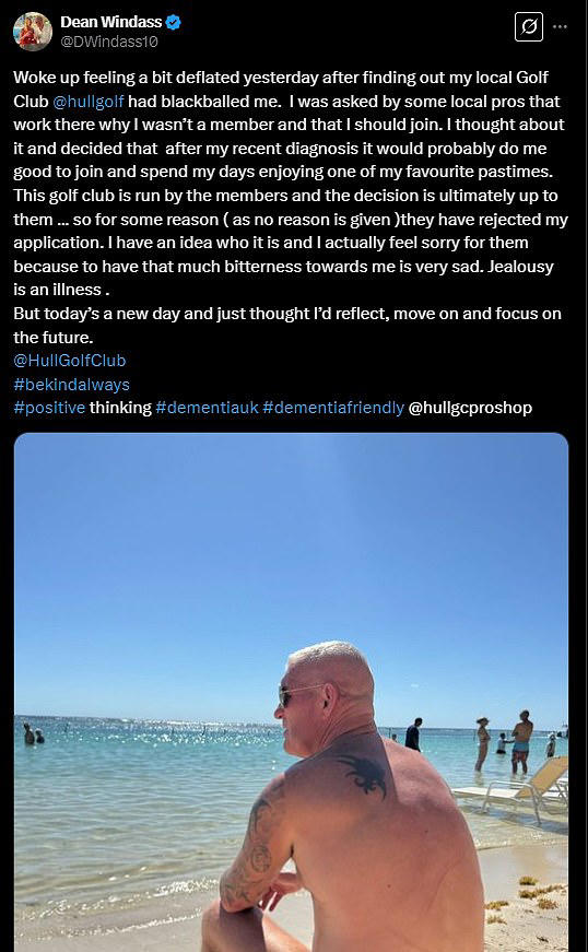 Dementia-suffering former Premier League star Dean Windass, 55, fumes ...