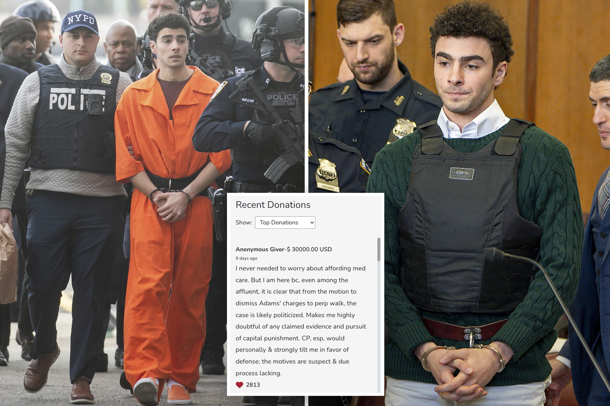 Luigi Mangione’s defense fund given $30K from anonymous donor citing ...