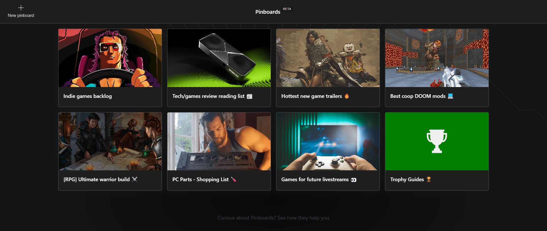 Opera GX usa Pinboards para organizar navegação dos gamers