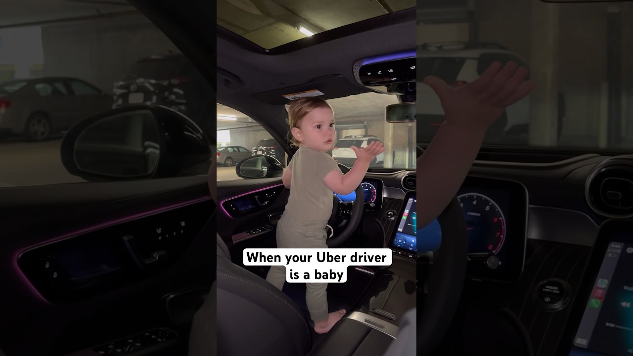 Adorable baby picks up side hustle as an Uber driver